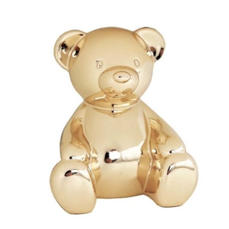 Gold Finish Edward Bear Money Box - Tilly's Timeless Treasures